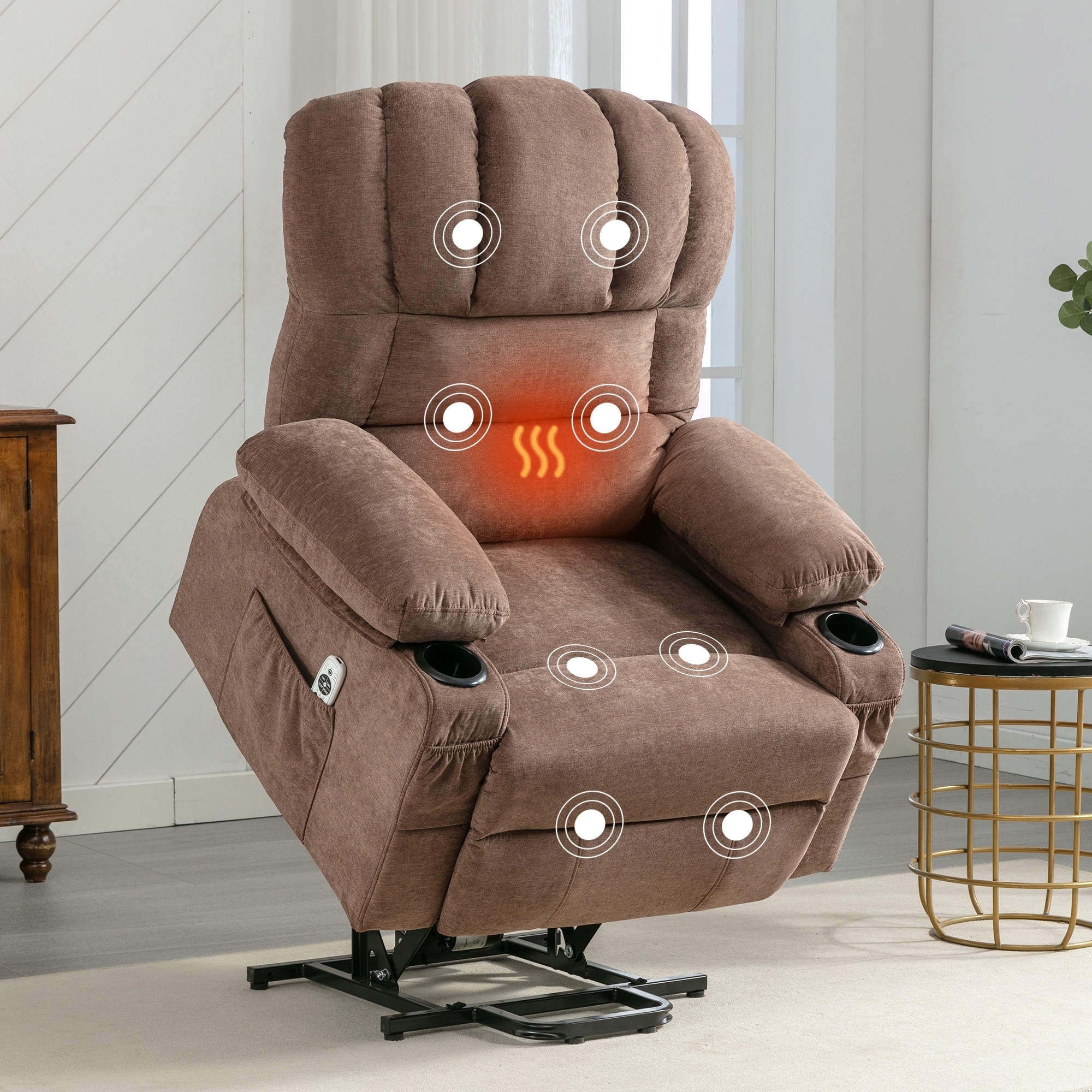 Electric Power Lift Recliner Chair for Elderly with Massage - Bed Bath ...