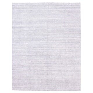 ECARPETGALLERY Hand Loomed Pearl Grey Wool Rug - 9'3 x 12'0 - Bed Bath ...