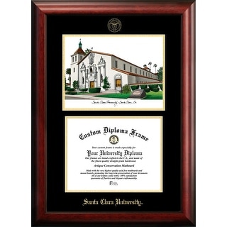 Santa Clara University 10w x 8h Gold Embossed Diploma Frame with Campus Images Lithograph - Bed ...