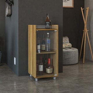 Classic Mini Bar, One Glass Door, 2 Shelves, Brown - Bed Bath & Beyond ...