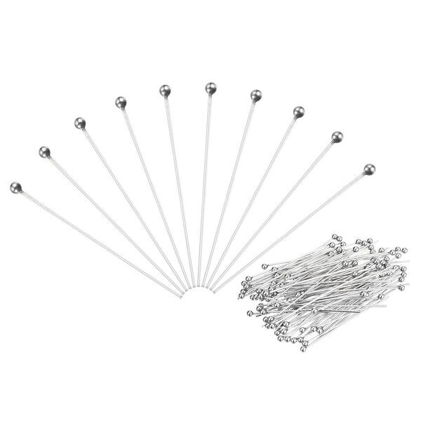 500Pcs Silver Plated Ball Head Pins 15mm Wire Head Pins Stainless Steel ...