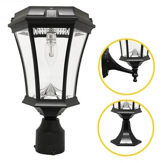 Gama Sonic Victorian Solar Powered 15" Tall 2700K LED Single Head Post ...