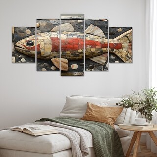 Canadian Inuit Art Fish In Red And Black Tones - Canadian Inuit Art ...
