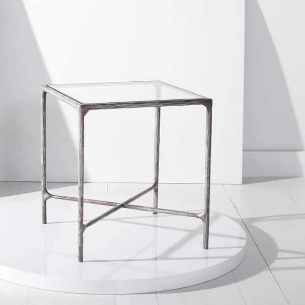 SAFAVIEH Couture Jessa Forged Metal Square End Table - 18" W x 18" L x ...