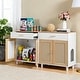 Two-Piece Cat Litter Box Enclosure Furniture Hidden Litter Box Side ...