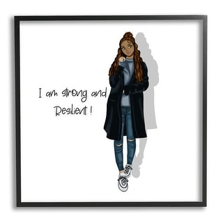 Stupell Strong & Resilient Female Framed Giclee Art Design by Saba Rauf ...