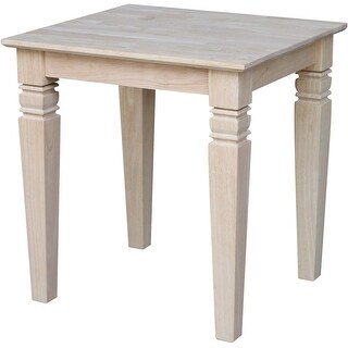 Unfinished Solid Parawood End Table with Spacious Storage and Easy ...