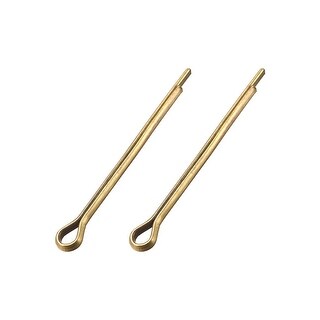 Split Cotter Pin - mm x mm Solid Brass 2-Prongs Gold Tone 2Pcs - Bed ...