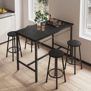 Armless Bar Chairs with Footrests, Rectangular Dining Table, Exquisite ...
