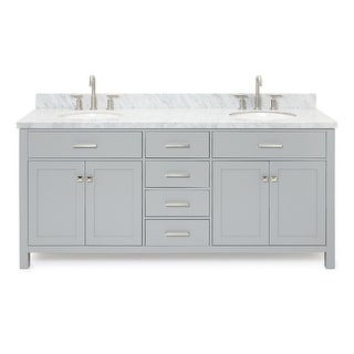 Ariel H073DCWOVO Bristol 73" Free Standing Double Oval Basin Vanity ...