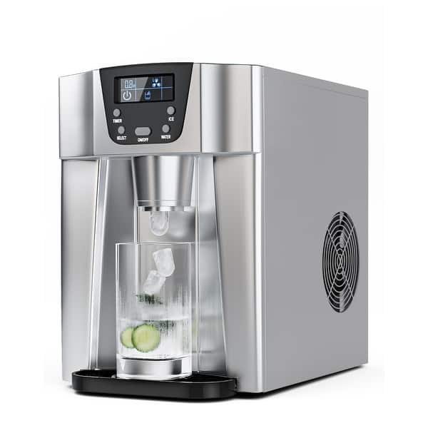 2-In-1 Ice Maker Water Dispenser 36lbs/24H LCD Display-Silver - Bed ...