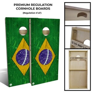 Full Color Brazil Flag Regulation Cornhole Board Set (Includes 8 Bags ...