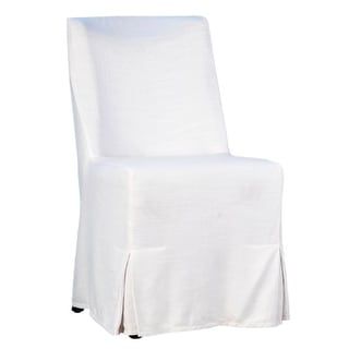 Caden White Linen Upholstered Slip Cover Parsons Dining Side Chair ...