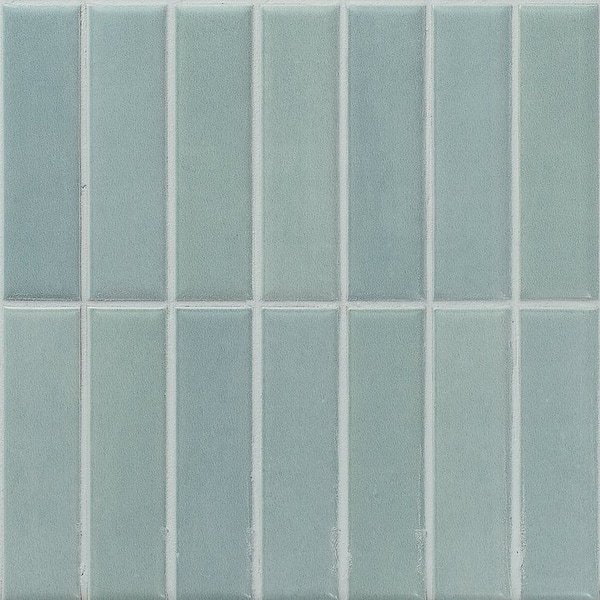 BATCH | Kaleido 8X8 | Ceramic Wall Tile | Teal | "Pre Scored Grout ...