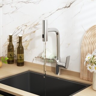 Pull-Out Kitchen Sink Faucet Aerated Stream and Powerful Spray Options ...