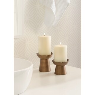 Kate and Laurel Alessia Metal Pillar Candle Holder Set - 2 Piece - Bed ...