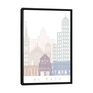 iCanvas "El Paso Skyline Poster Pastel" by Paul Rommer Framed - Bed ...