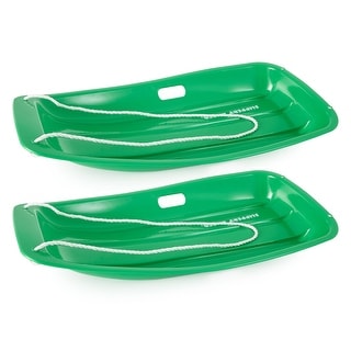 Slippery Racer Downhill Kids Toddler Plastic Toboggan Snow Sled, Green ...