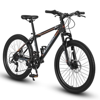 24 Inch Youth Mountain Bike with Steel Frame, Shimano 21 Speed Bicycle ...