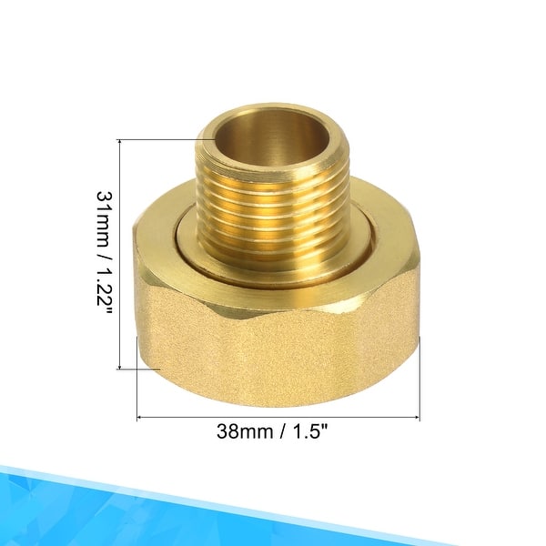 Brass Pipe Fitting Water Meter Coupling Female x Male Thread Hex ...
