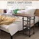 Industrial C-Shaped Mobile Rolling Sofa Side Table with 3-Tier Storage ...