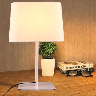 LED desk lamp for office and bedroom warm bedside fabric desk lamp ...