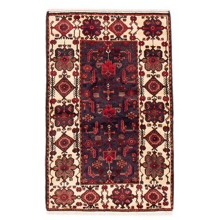 ECARPETGALLERY Hand-knotted Andelz Navy Wool Rug - 3'7 x 5'5 - Bed Bath ...