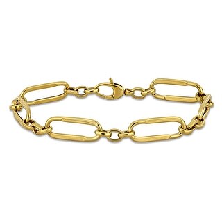 Miadora 8mm Oval Link Bracelet 14K Yellow Gold-7.5 in - Bed Bath ...