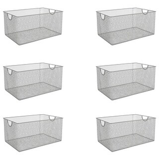 Ybm Home Wire Mesh Open Bin Shelf Storage Basket Kitchen Pantry ...