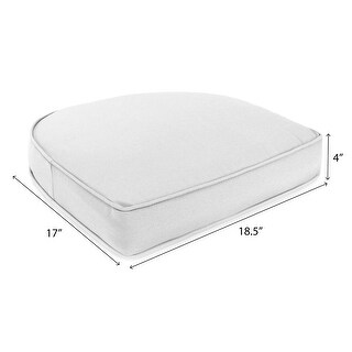 19" x 17" Boxed Edge Contoured Outdoor Chair Pad Seat Cushion with Welt ...