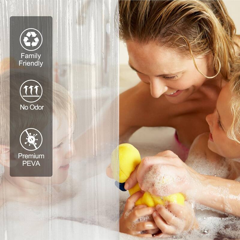 Bathroom Shower Curtains With 3 Magnets and 12 Rustproof Grommets ...