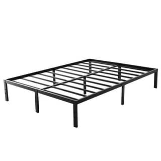 Queen Bed Frame No Box Spring Needed Heavy Duty Platform Mattress ...