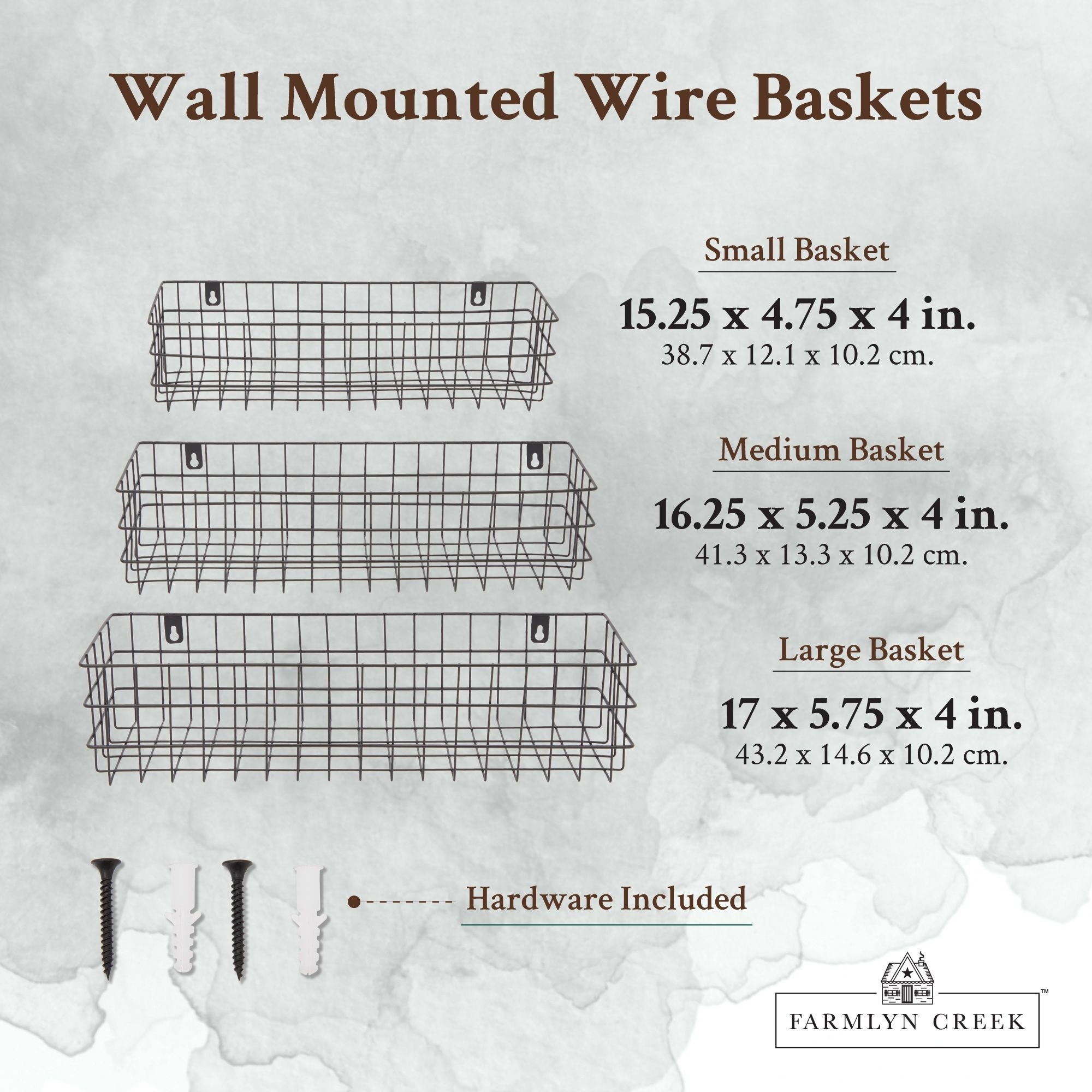 wire basket sizes