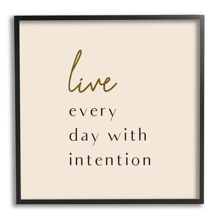 Stupell Live Every Day With Intention Phrase Modern Typography Framed ...