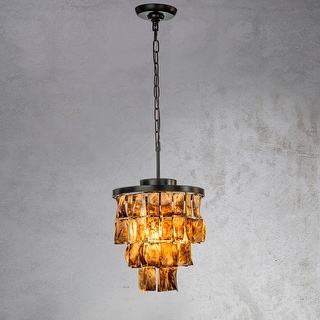 CraftHome Unique Natural Capiz Shell Chandelier Coastal Patterns ...