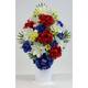 Memorial Peony Ranunculus & Dahlia Arrangement in Large, White Cemetery ...
