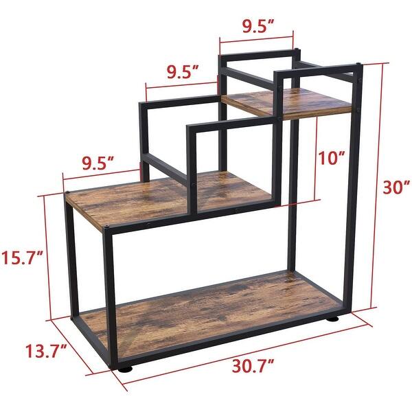 Metal and MDF plate Multilayer Flower Stand-Brown - Bed Bath & Beyond ...