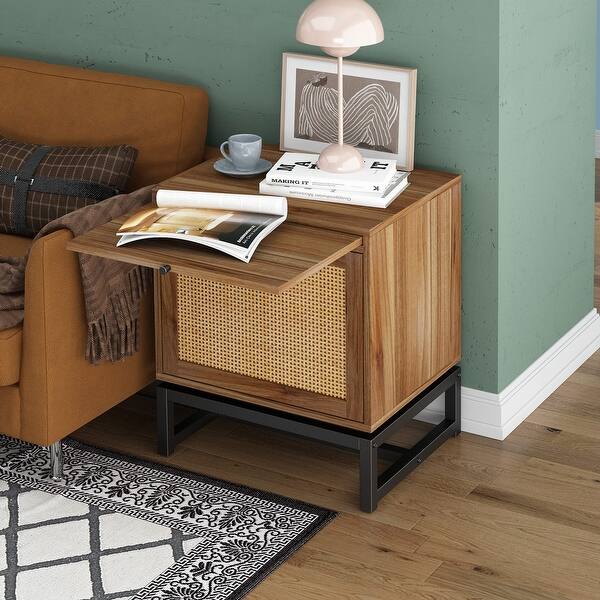 simple rustic bedside table