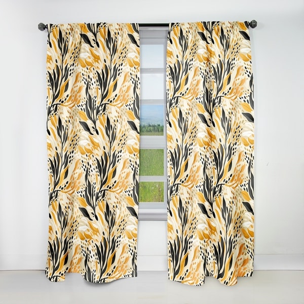 ThingDesign Abstract Art Garden Flowers Blackout Window Curtain (One ...