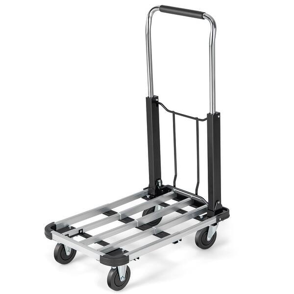 Folding Hand Truck Aluminum Utility Dolly Platform Cart with Extendable ...