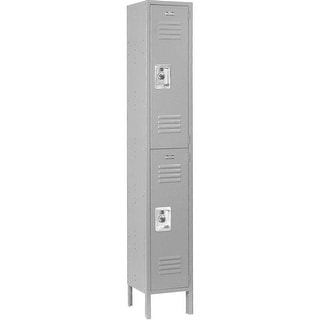 Double Tier Locker, 12x12x36, 2 Door, Unassembled, Gray - 12"L x 12"W x ...