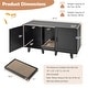 Gymax Cat Litter Box Enclosure TV Stand Cabinet Hidden Cat House - Bed ...