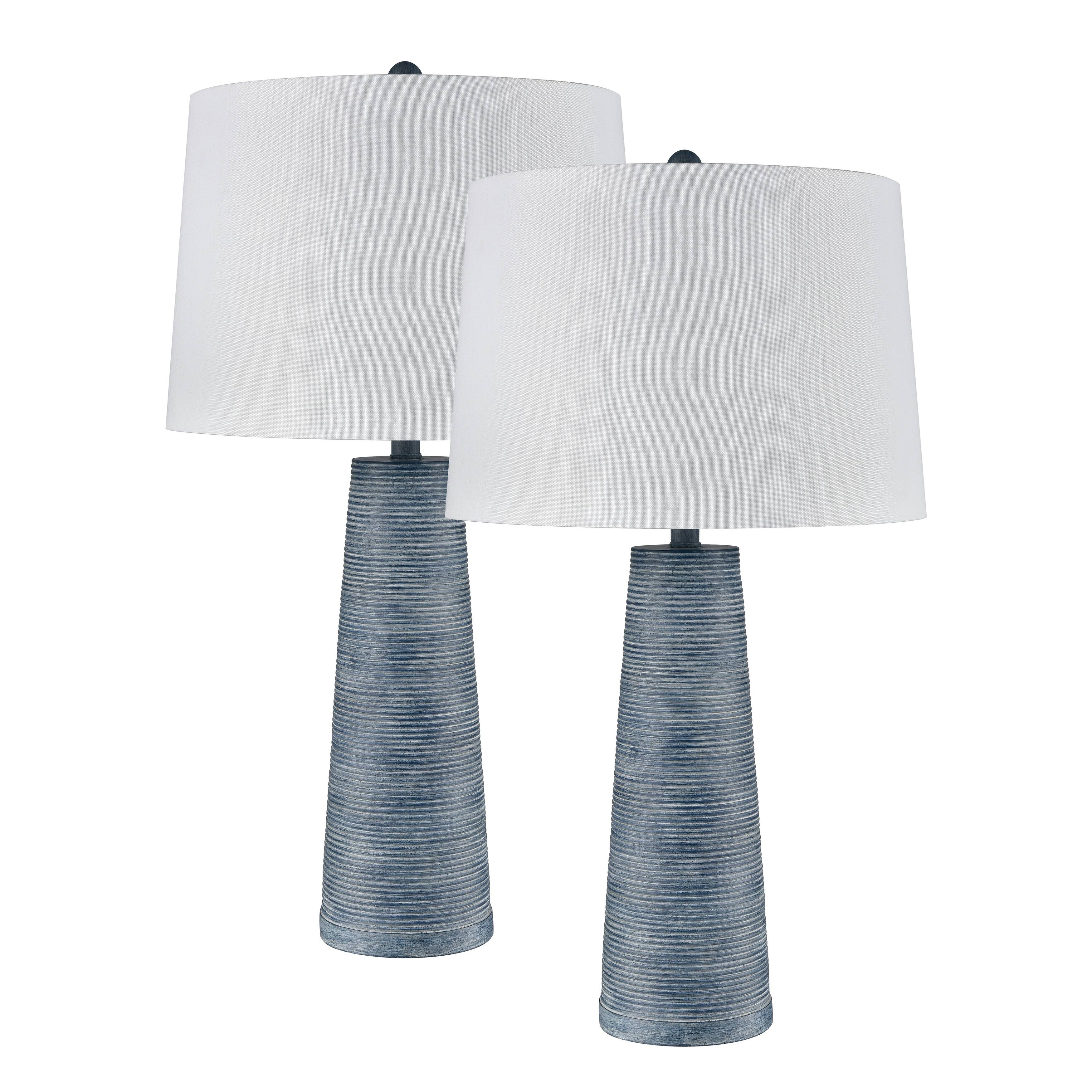 Elk Home Kent Dark Blue With White Linen Shade 1 Light Table Lamp - Bed ...