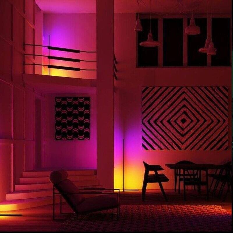 Minimalism RGB Corner Floor Lamp-Set Of 2 - Overstock - 34864275