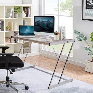 Topcraft Minimalist Weathered Oak Computer Desk with USB Port - Bed ...