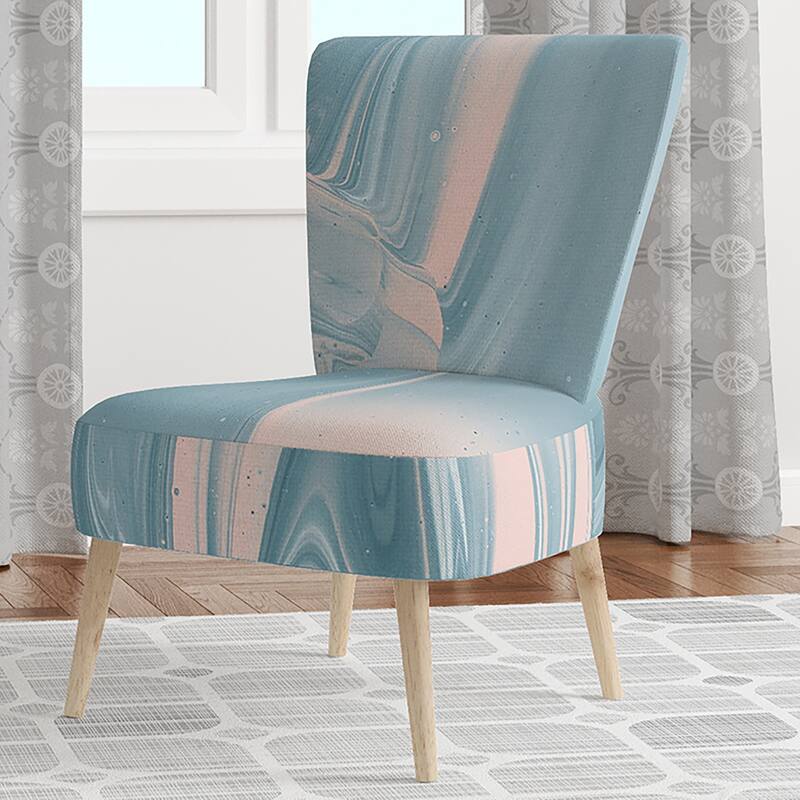 Designart "Abstract Water I" Upholstered Modern Accent Chair - Arm ...