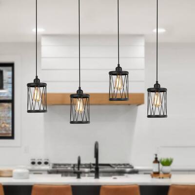 Modern Farmhouse Mini Pendant 1-light Kitchen Lights Cage Seeded ...