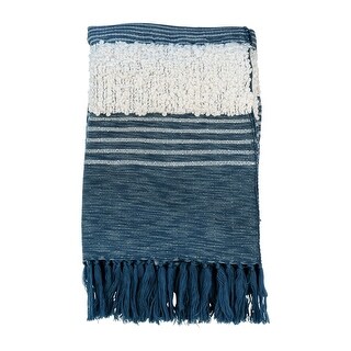 Riley Handwoven Wool Blend 49-inch x 59-inch Throw Blanket, Off White ...