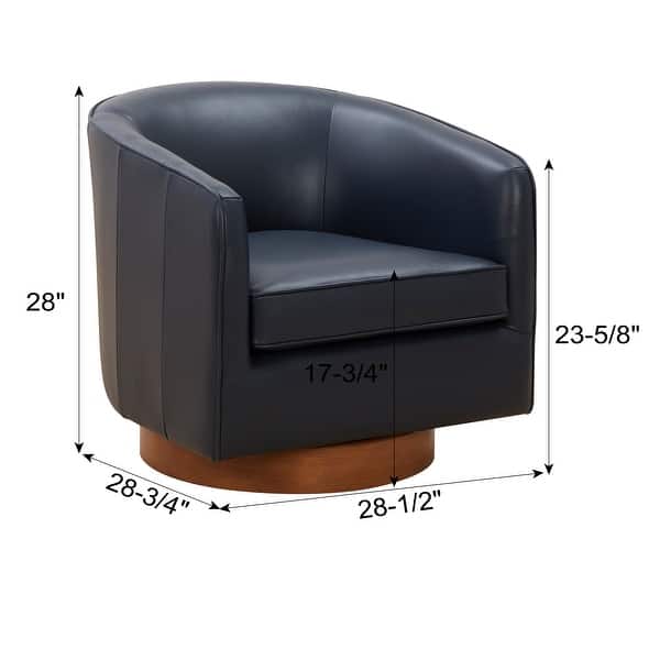 Tito Top Grain Leather Wood Base Swivel Chair by Greyson Living - Bed ...