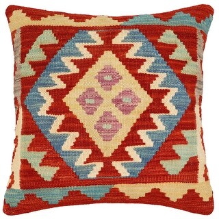 Rustic Proctor Turkish Hand-Woven Kilim Pillow - 18'' x 18'' - Bed Bath ...